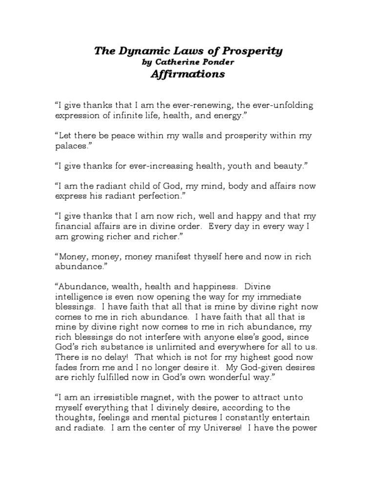 Catherine Ponder - Prosperity Affirmations | Happiness & Self-Help ...