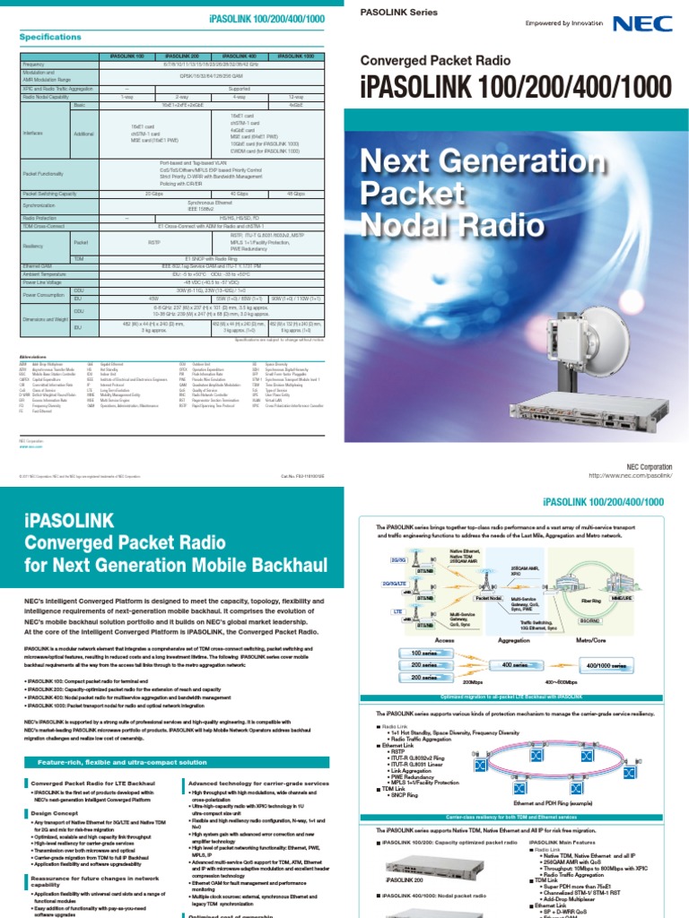 Ipasolink - Catalog - 100 200 400 1000 PDF | PDF | Quality Of Service | Ethernet