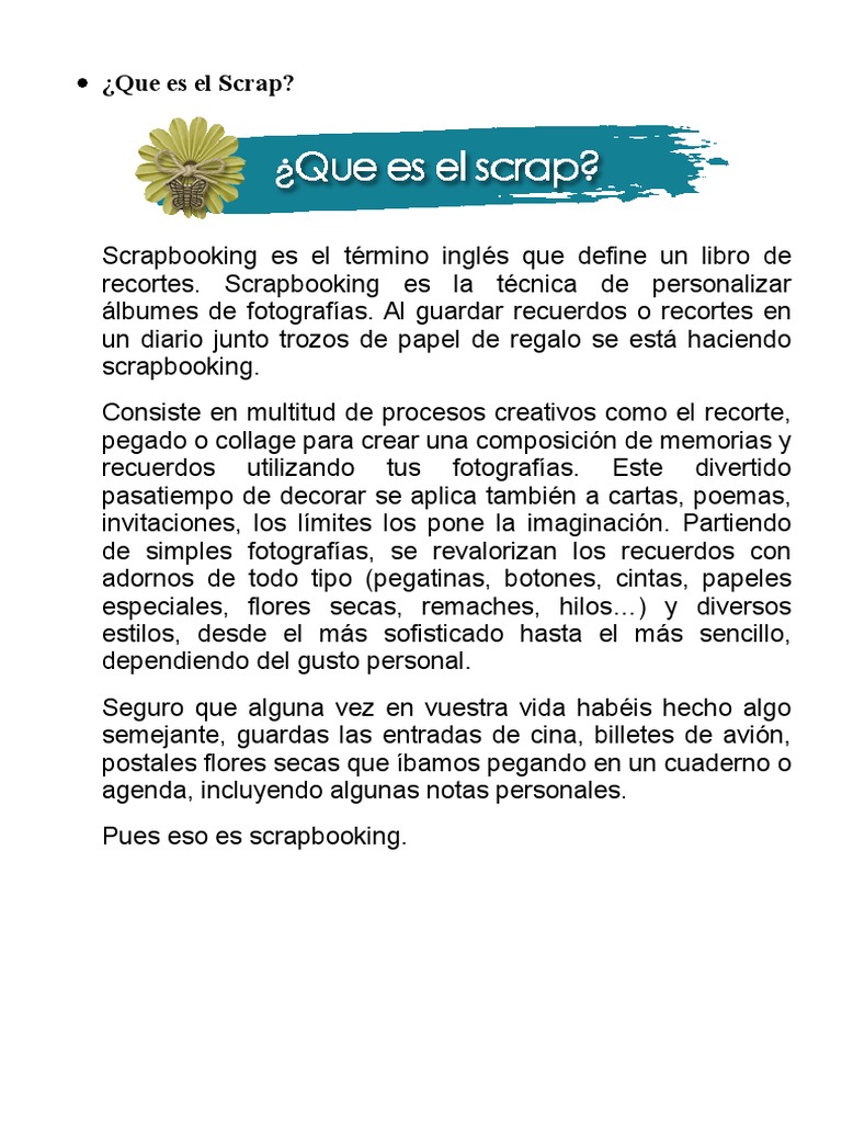 Que Es El Scrap | PDF | Diseño de comunicacion | Medios de arte