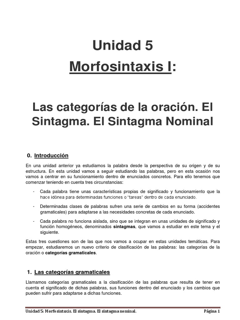 Morfosintaxis (Aspectos Básicos) | PDF | Palabra | Adverbio