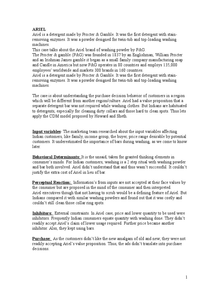 Ariel | PDF | Perception | Procter & Gamble