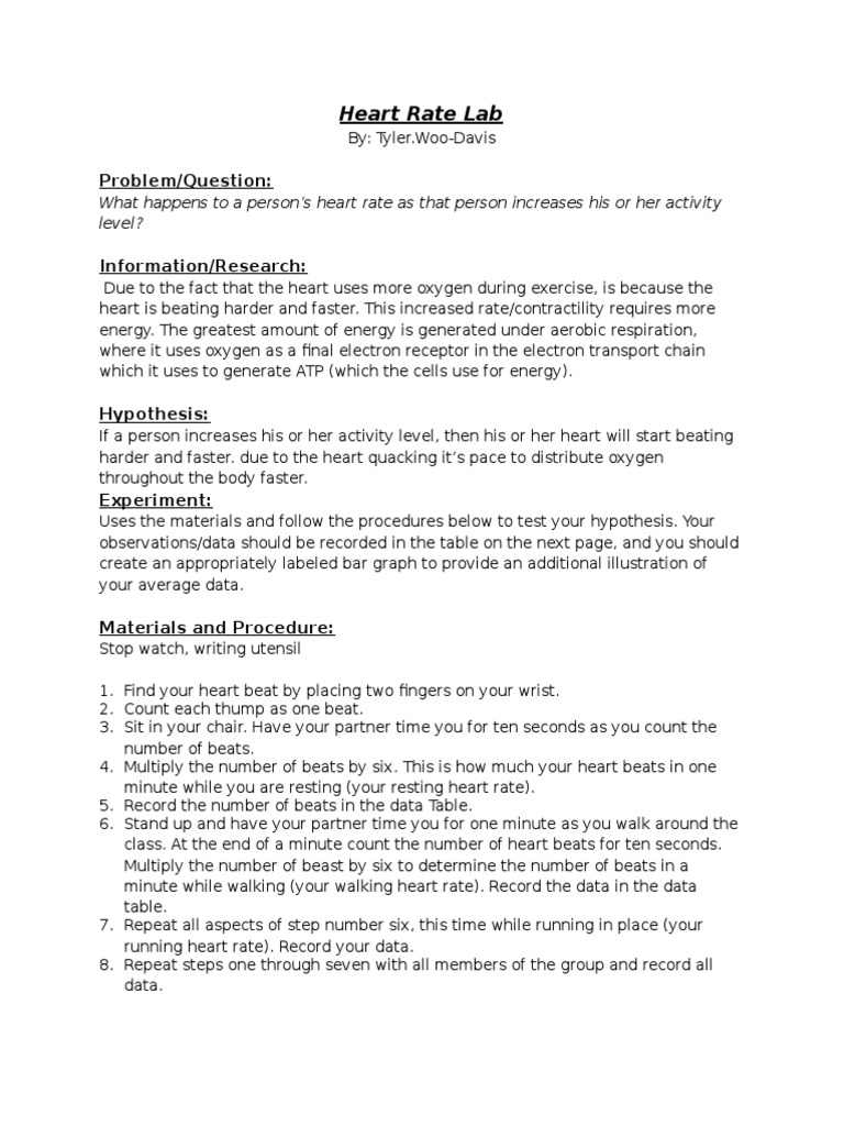 Heart Rate Lab | Download Free PDF | Heart Rate | Heart