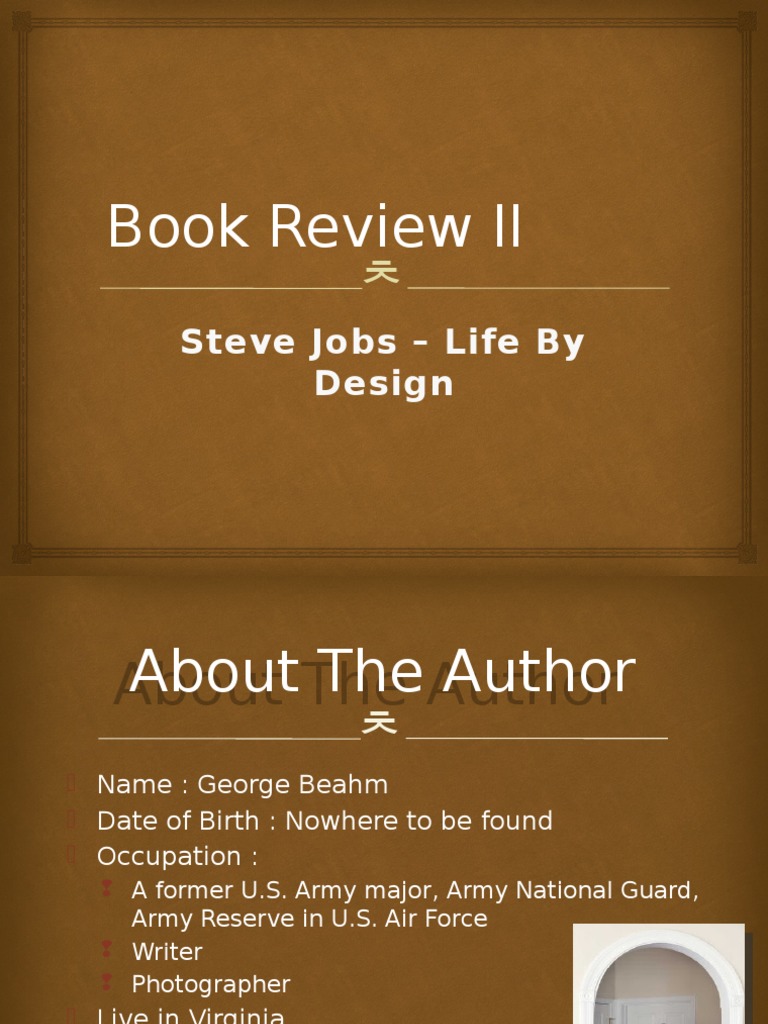 Book Review II: Steve Jobs - Life by Design | PDF