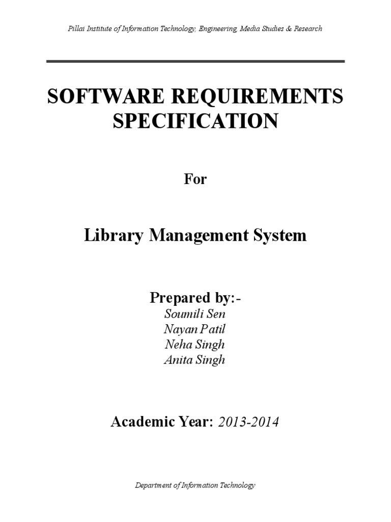 SRS of Library Management System | PDF | User (Computing) | Databases