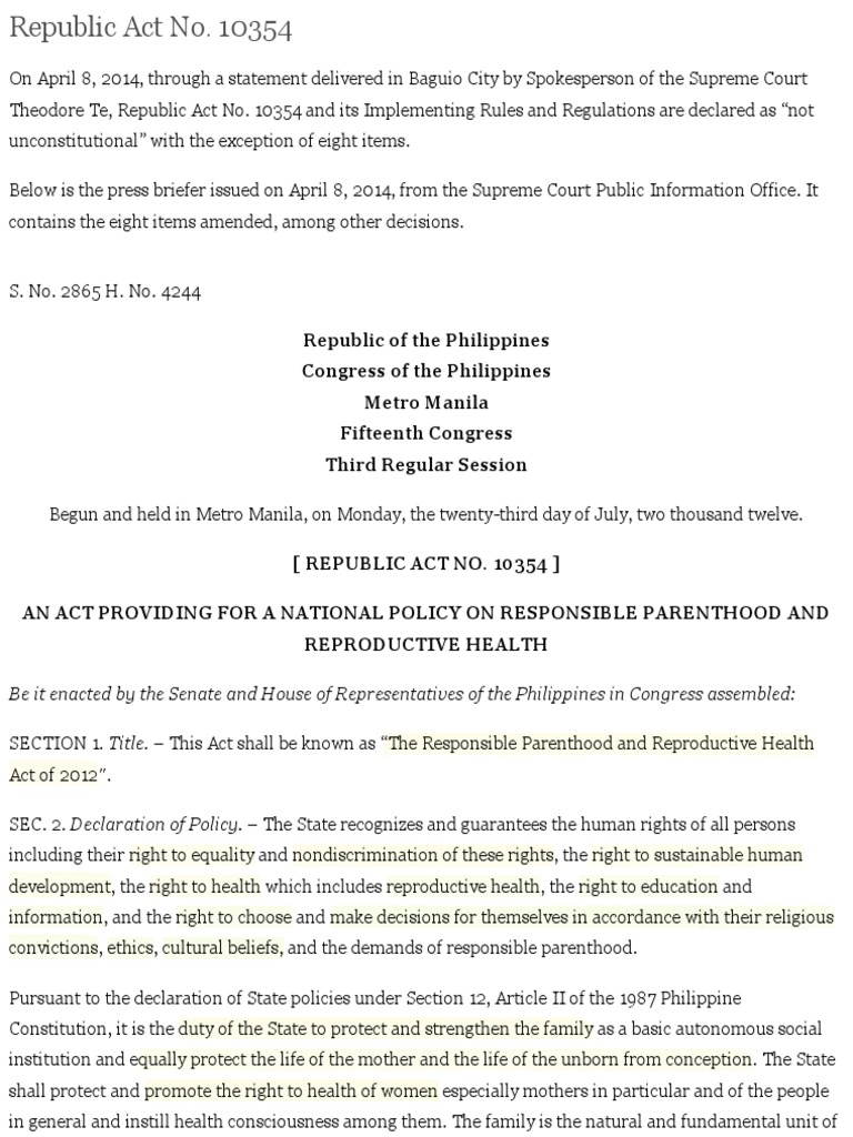 Republic Act No. 10354 | Official Gazette of the Republic of the ...