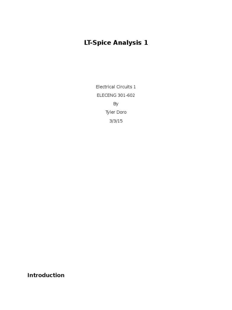 LT-Spice Circuit Analysis Guide | PDF