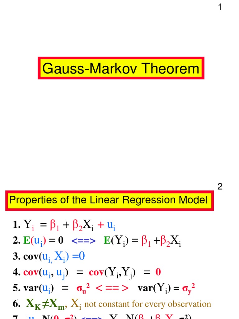 ECONF241 GaussMarkov Theorem | PDF | Estimator | Bias Of An Estimator