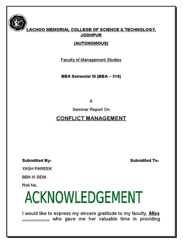 Conflict Management | PDF | Conflict (Process) | Cognitive Science