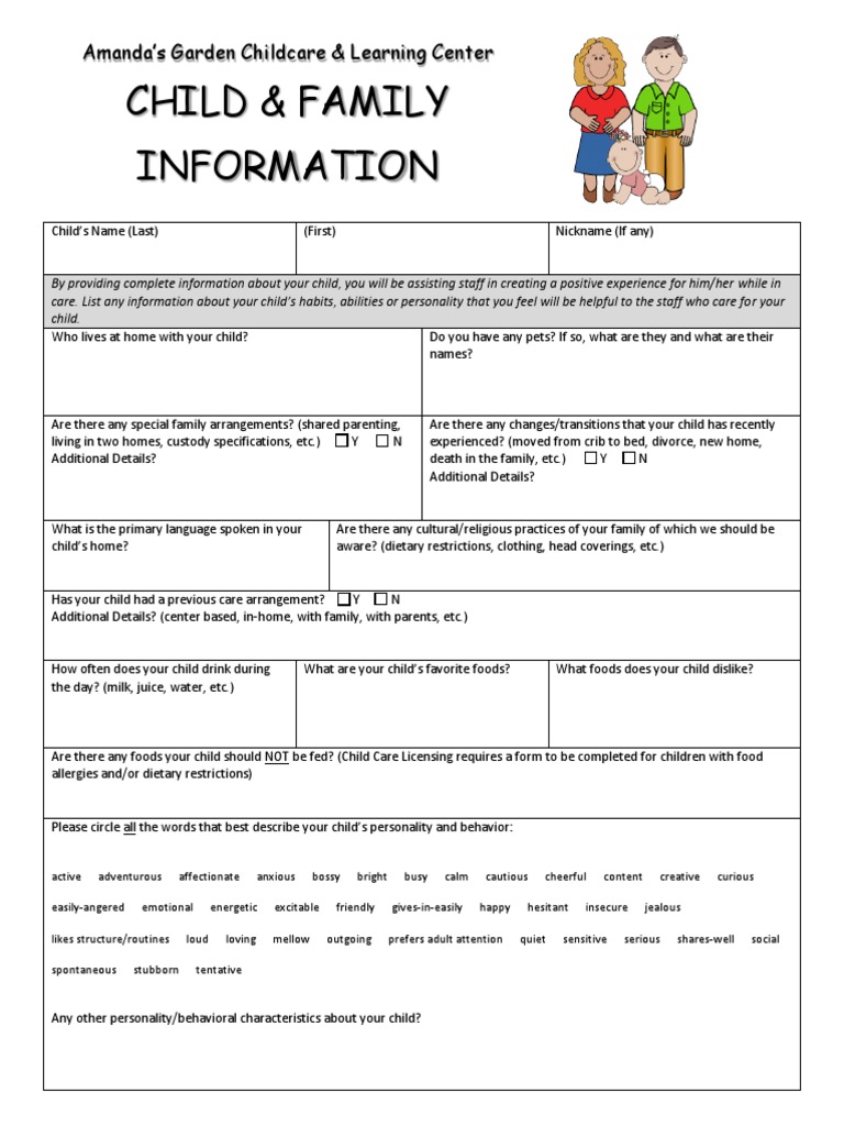 SUTQ Family Info | PDF | Child Care | Relationships