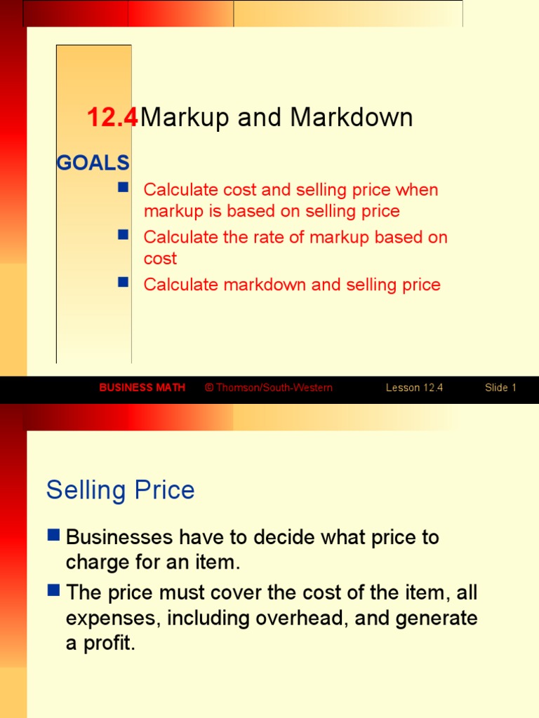 Mark Up Mark Down | PDF | Prices | Retail