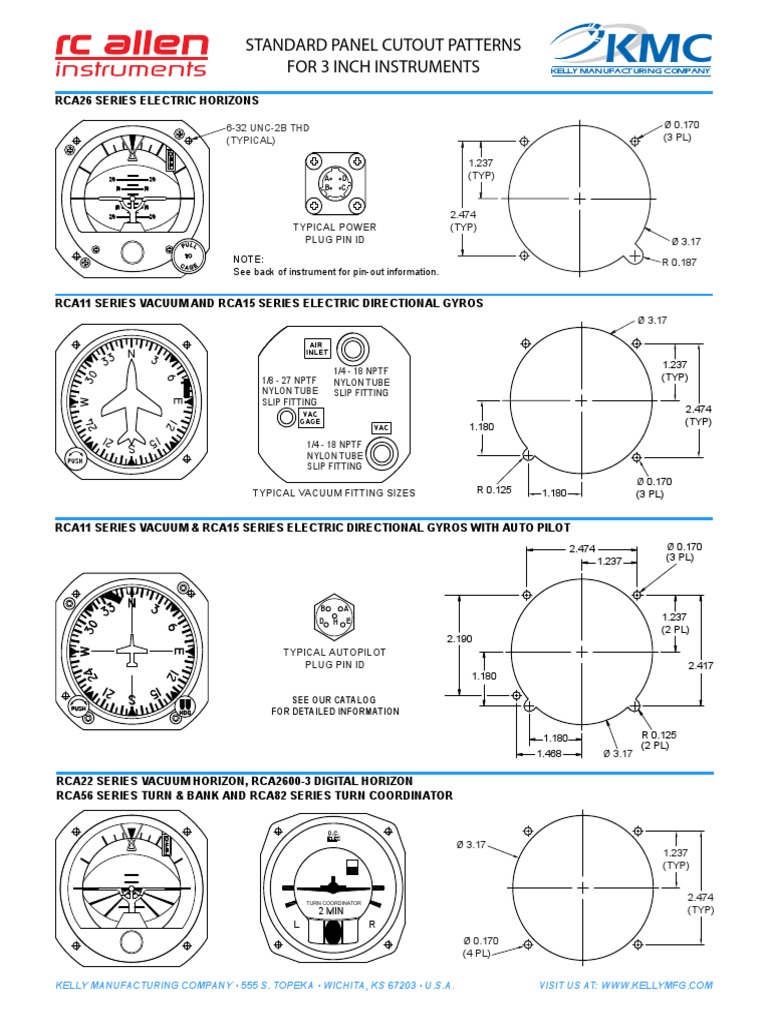 Standard Cutout Patterns for 3" Instruments | PDF