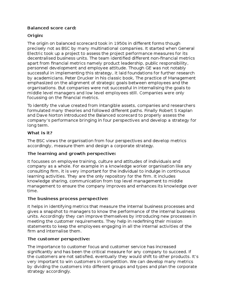 Understanding the Origins and Key Concepts of the Balanced Scorecard ...
