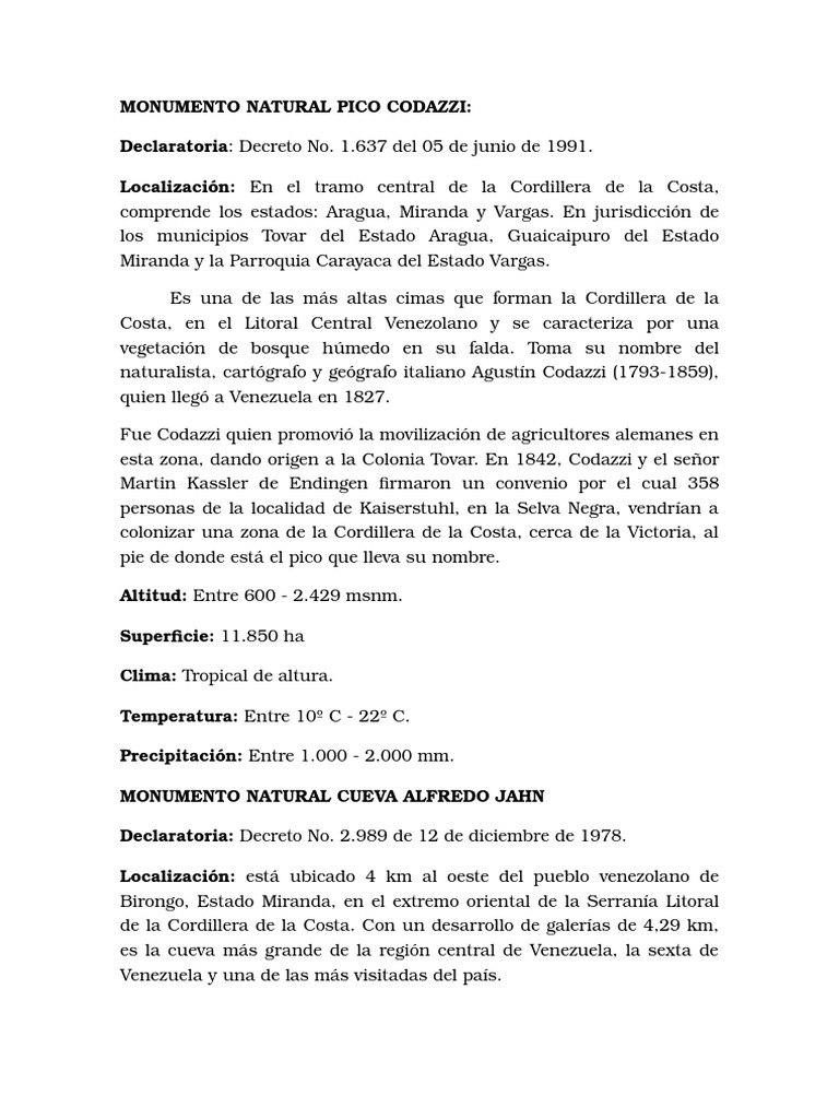 Monumento Natural Pico Codazzi | PDF | Geografía Física | Ciencias de ...
