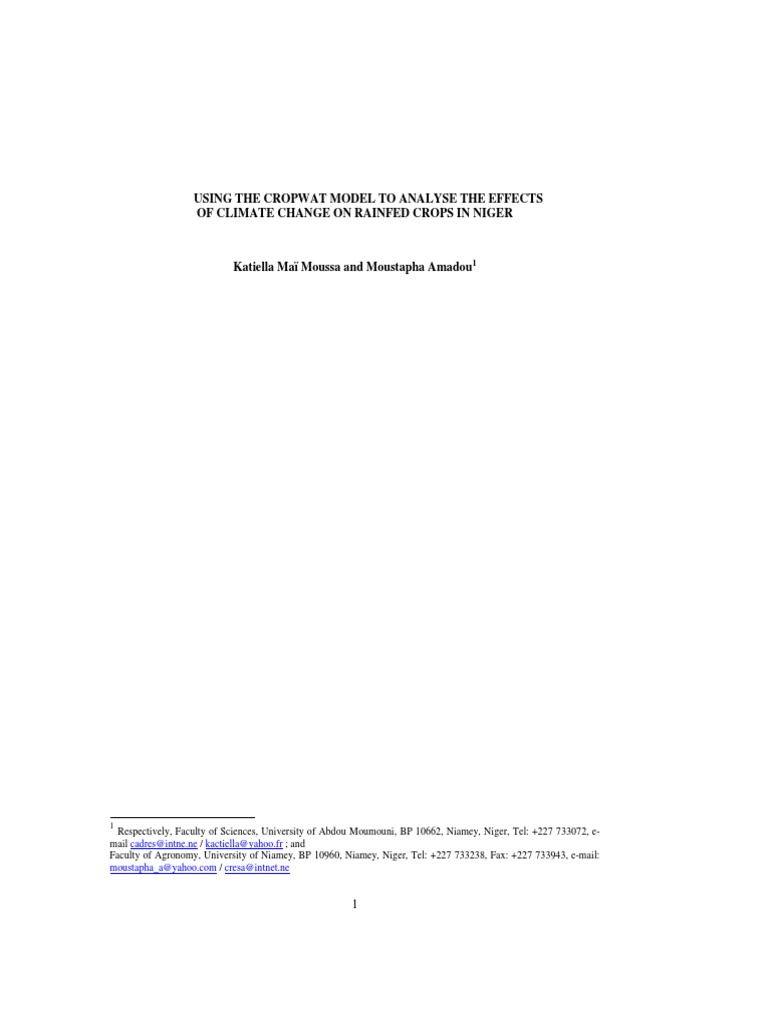 Cropwat Model | Download Free PDF | Agriculture | Irrigation