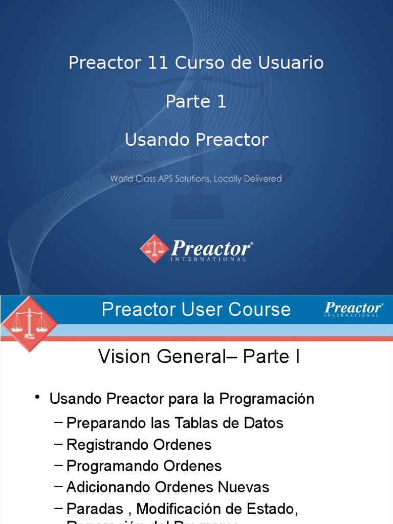 Preactor 11 User Course Parte I | PDF | Planificación de recursos ...