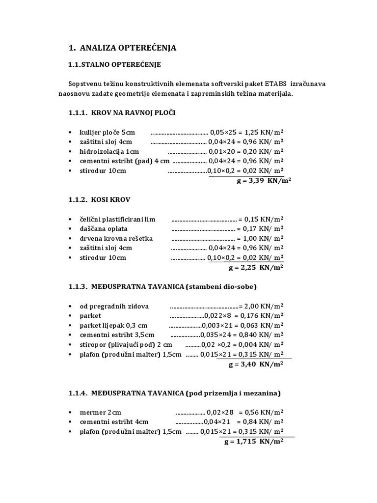 Analiza Opterecenja | PDF