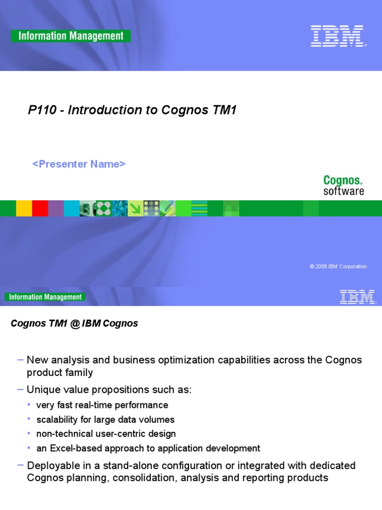 Introduction To Cognos TM1 | PDF | Computer Data | Computing