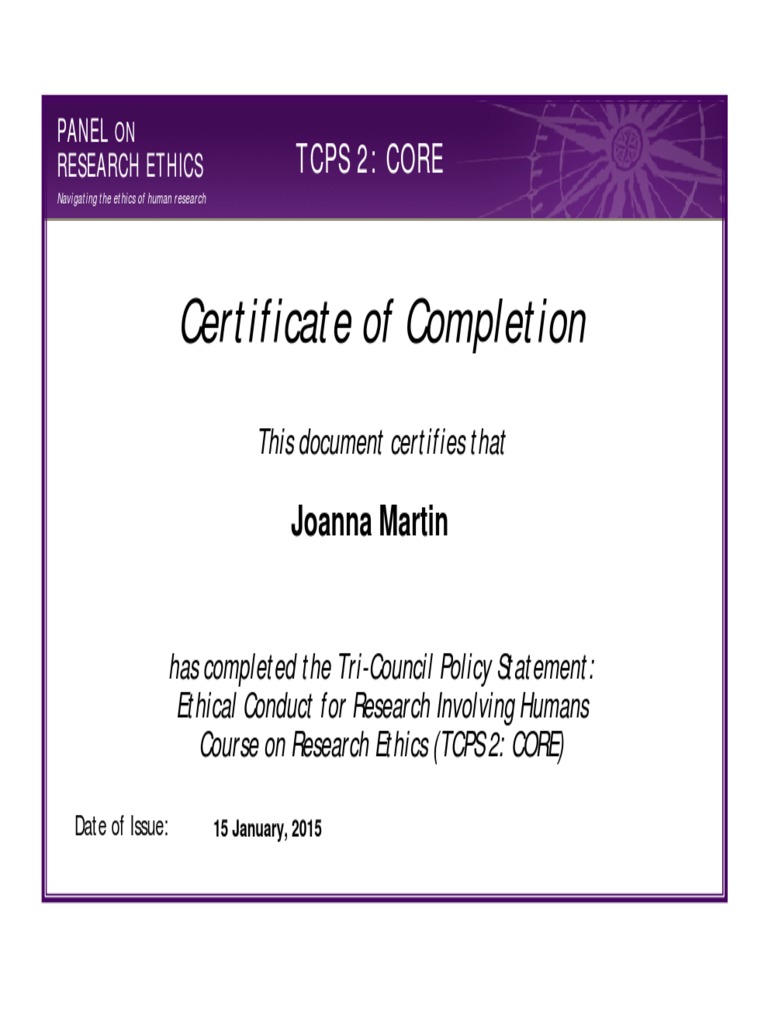 Research Ethics Certification | PDF | Social Science | Science ...