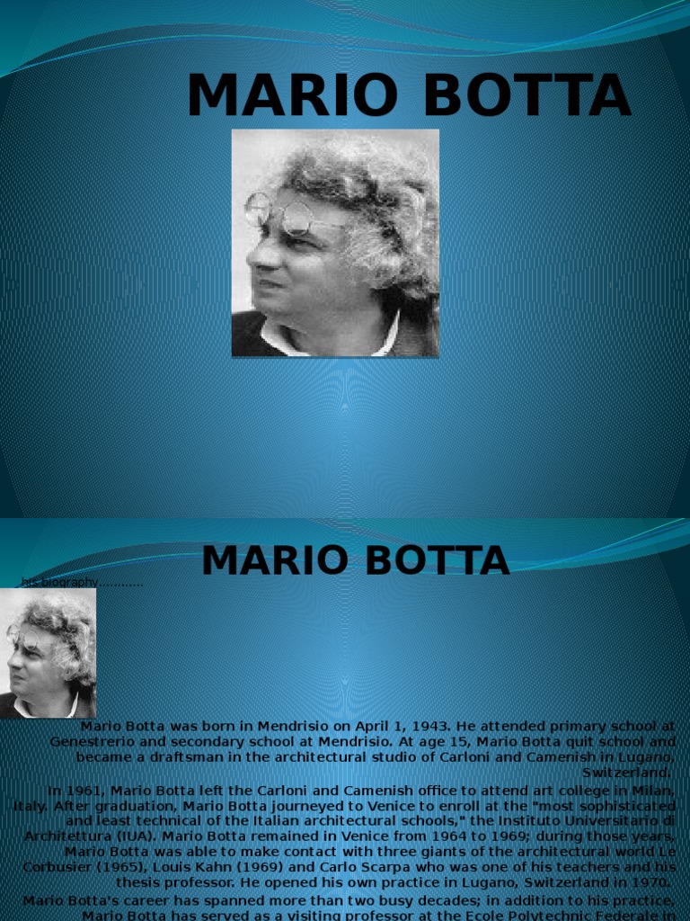 Mario Botta: Architect of SFMOMA | PDF | Museum | Art Media