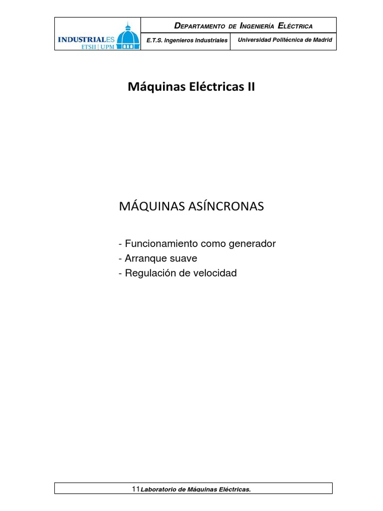 Práctica Máquinas Asíncronas Upm Madrid Pdf Generador Eléctrico