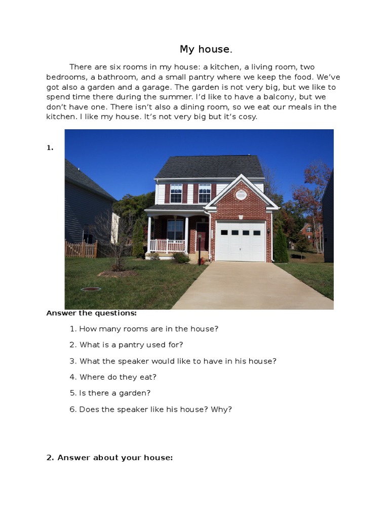 My House: Rooms and Features Explained | PDF