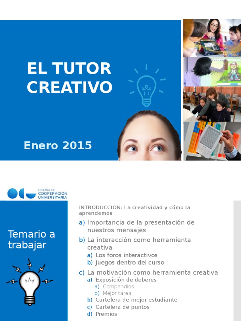 El Tutor Virtual Creativo | PDF | Creatividad | Foro de Internet