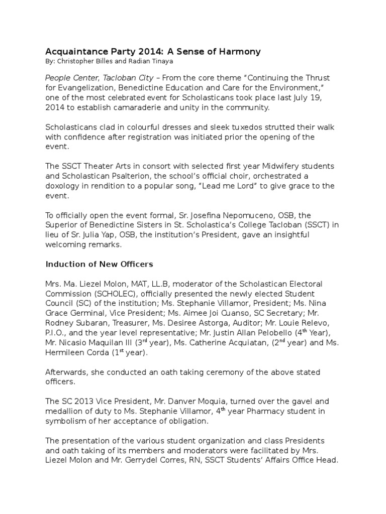 Acquaintance Party 2014 | Leisure | Wellness