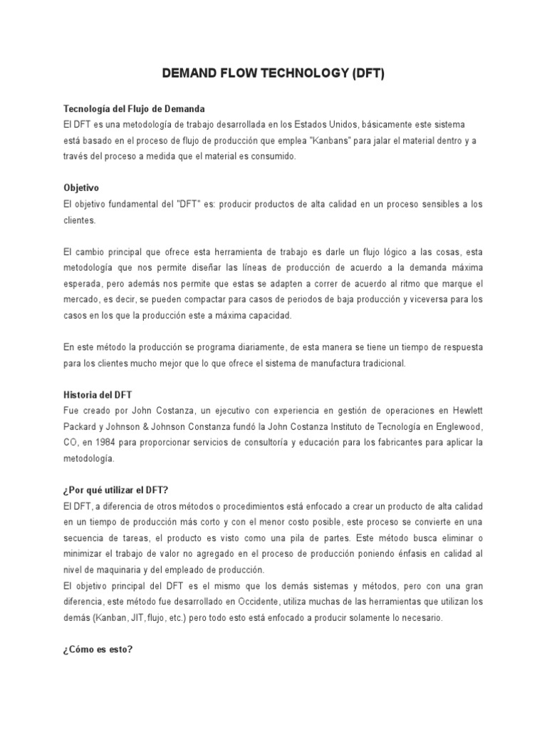 Demand Flow Technology | PDF | Diseño | Producción y fabricación