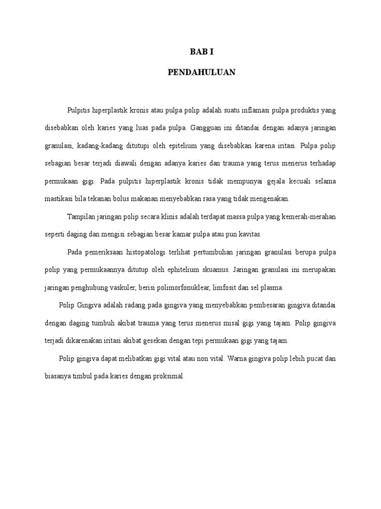 Pulpitis Hiperplastik dan Polip Gingiva | PDF | Sains & Matematika