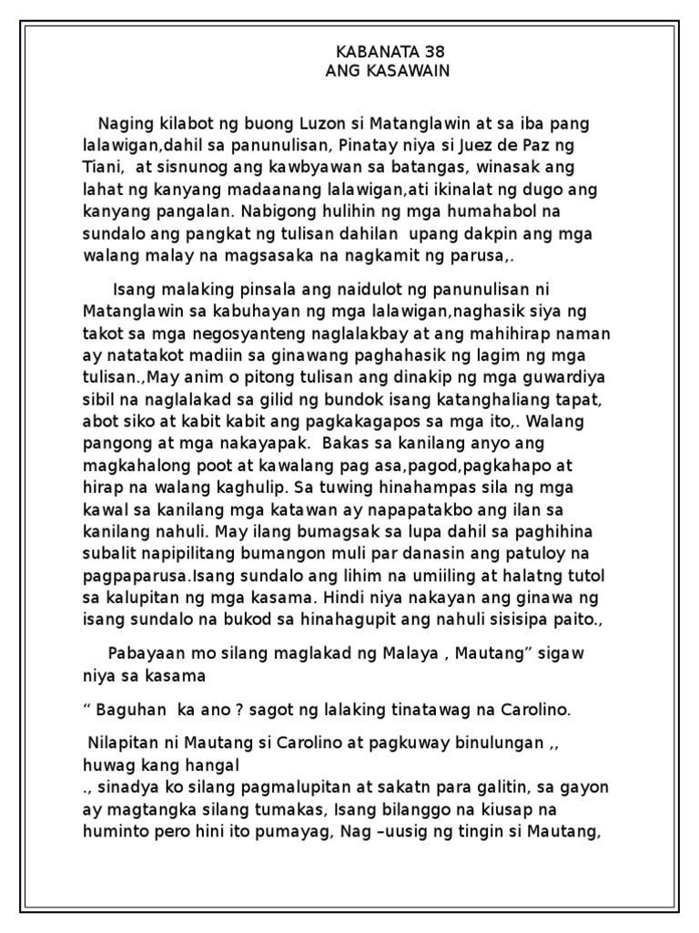 Kabanata 38 Ang Kasawiann | PDF