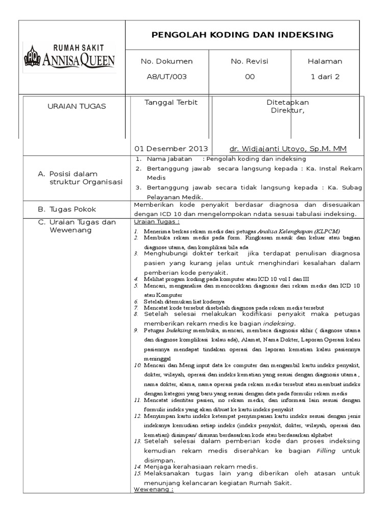 Sop Koding Dan Indeksing RM | PDF