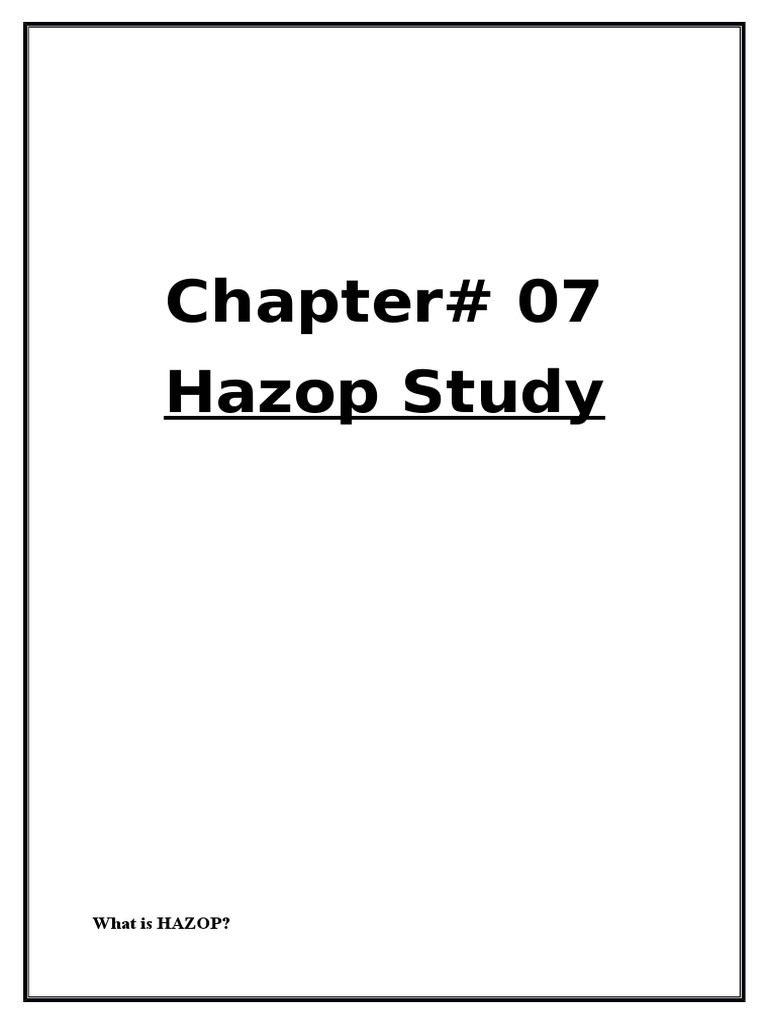 Chapter# 07 Hazop Study | PDF