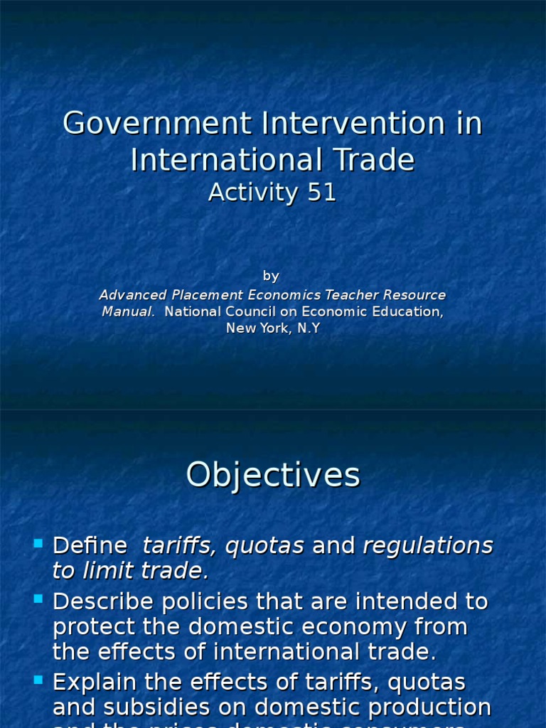 Government Intervention in International Trade Activity 51 | PDF ...