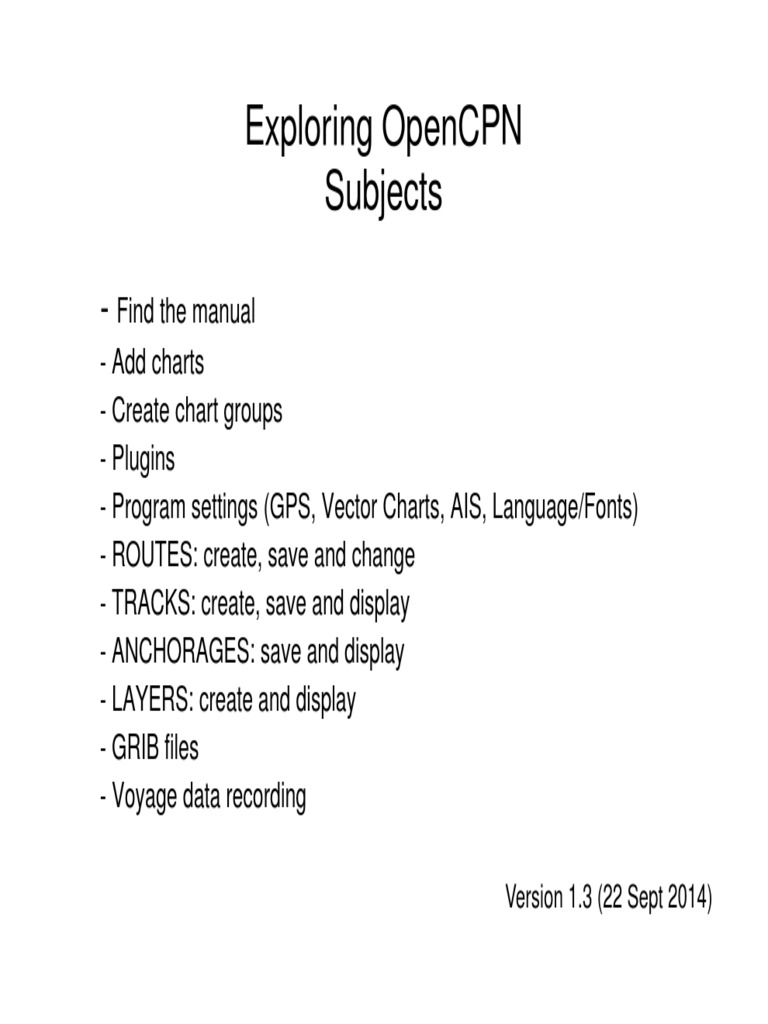 Exploring OpenCPN - Top Features | PDF | Icon (Computing) | Computer File