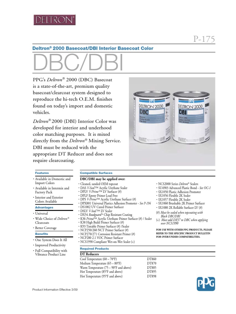 Deltron® 2000 Basecoat/DBI Interior Basecoat Color | PDF | Acrylic ...