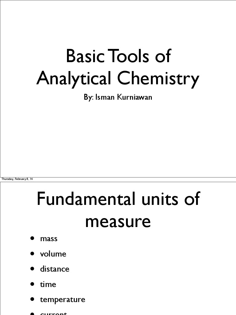 Basic Analytical Chemistry Tools | PDF | Mass Concentration (Chemistry ...