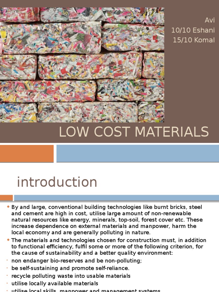 Low Cost Materials | PDF | Fly Ash | Concrete
