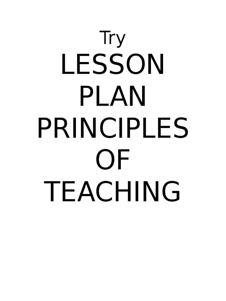 Lesson Plan Principles OF Teaching | PDF | Science & Mathematics