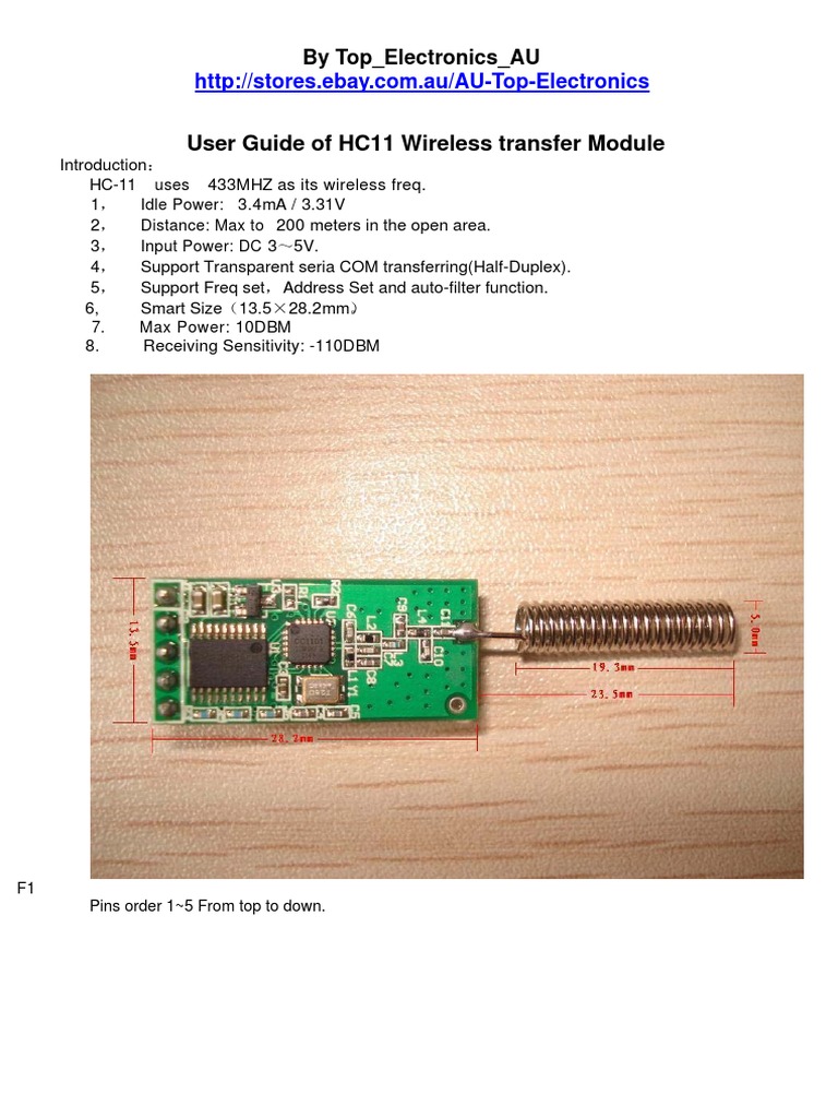 HC11-CC1101 UART RF Module | PDF | Science & Mathematics | Technology & Engineering