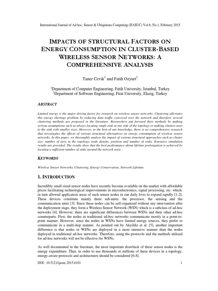Impacts Of Structural Factors On Energy Consumption In Cluster Based Wireless Sensor Networks A 0962