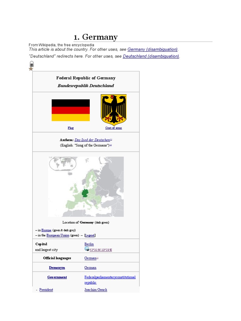 Germany: Federal Republic of Germany | PDF | Germany | World Politics