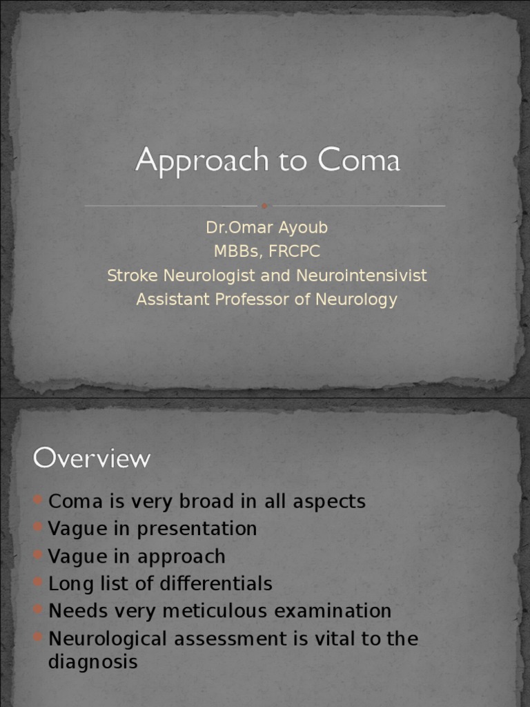 A Comprehensive Review of Coma: Etiologies, Presentations, Assessments ...