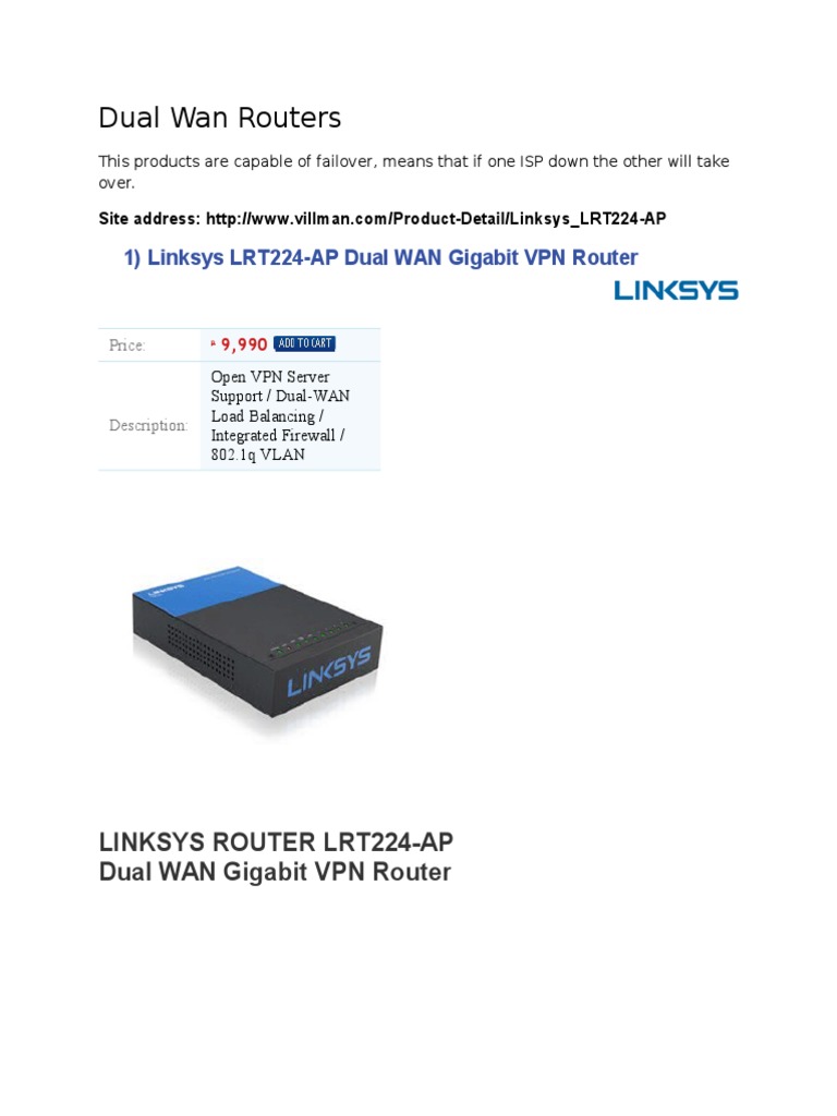 Dual Wan Routers | PDF | Virtual Private Network | Computer Network