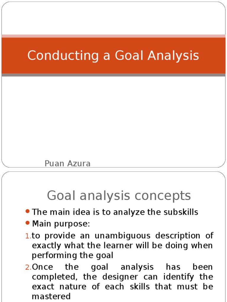 Understanding Goal Analysis Concepts | PDF | Pedagogy | Learning