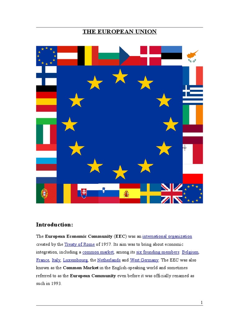 The European Union | PDF | European Economic Community | European Union