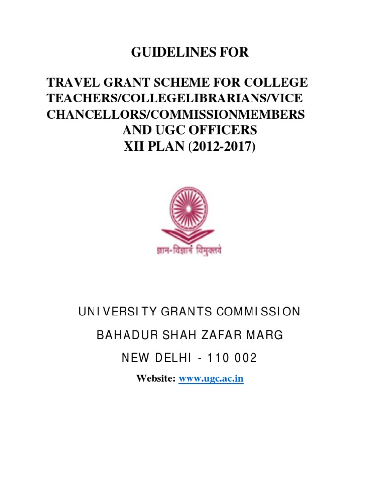 Guidelines For: Travel Grant Scheme For College Teachers ...