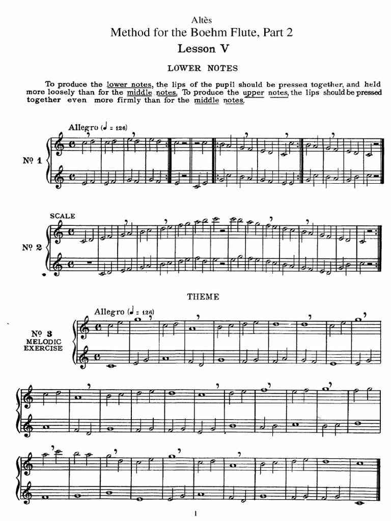 Altés Method For The Bohem Flute, Part 2 | PDF