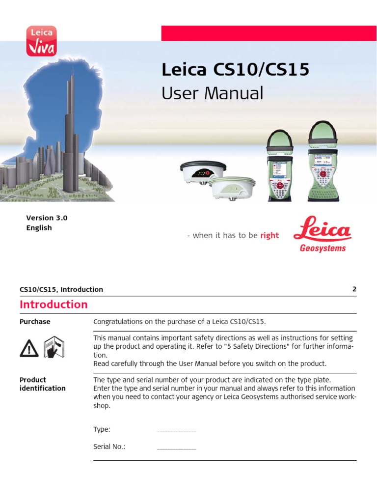 Leica CS10/CS15: User Manual | PDF | Battery Charger | Personal Computers