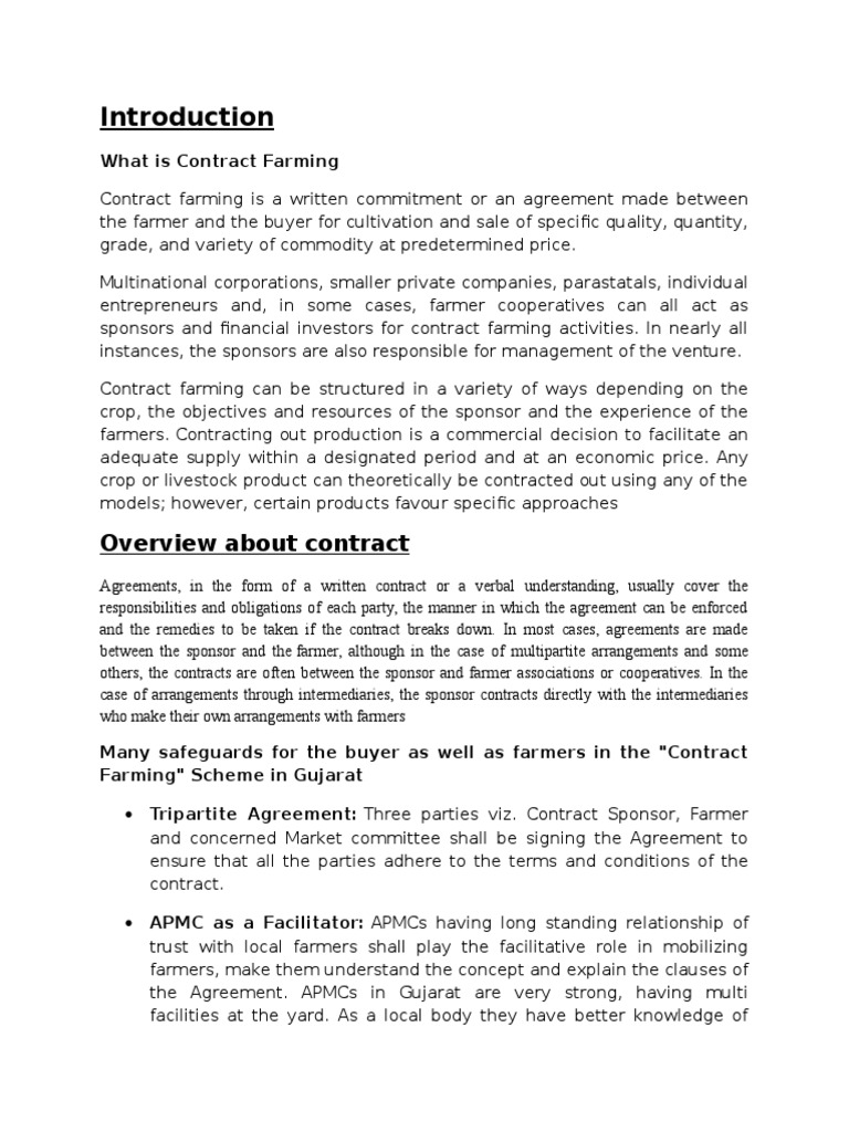 An In-Depth Look at Contract Farming: Analyzing its Key Elements ...
