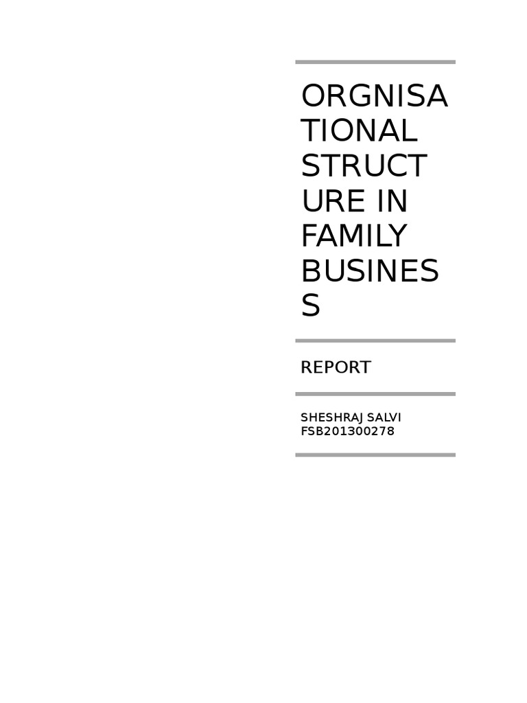 Organizational Structure in A Family Business | PDF | Entrepreneurship ...